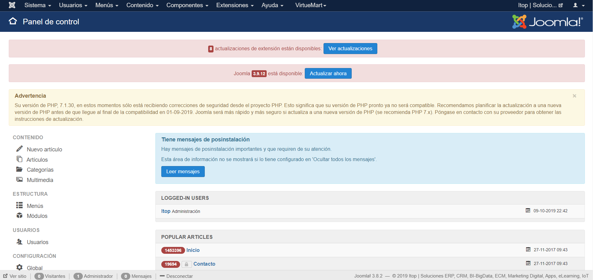¿Cómo crear un artículo en Joomla?
